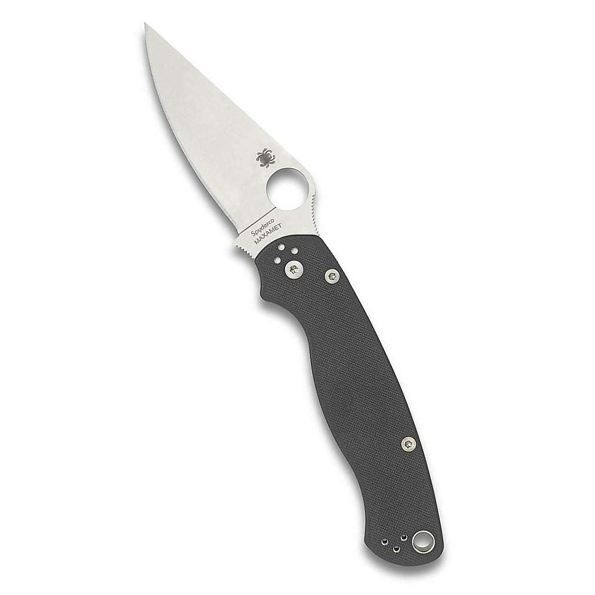Spyderco Para Military 2 Signature Maxamet Knife with 3.42" Steel Blade and Durable Dark Gray G-10 Handle - PlainEdge - C81GPDGY2
