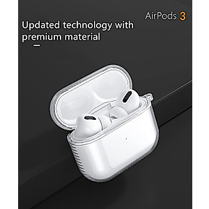 Clear Case for AirPods 3, 2021 Transparent TPU Non-Yellowing Cover with Keychain Conjoined Design Shockproof Rugged Skin Accessories for Airpod 3 Charging Case (Crystal Clear-1)