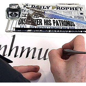 DAVELIOU 19-Piece Wizard Calligraphy Set for Beginners and Professionals, Creates Clean and Smooth Lines, Calligraphy Kit Includes Pens, Inks, Nibs, and Case (Blue & Silver)