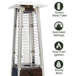 Hanover 34-In. Mini Pyramid Tabletop Propane Patio Heater, Hammered Bronze