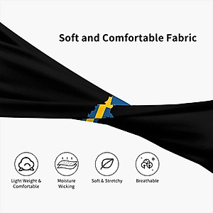 Swedish Map Flag Sports Headbands Unisex Yoga Non-Slip Quick-Drying Workout Hairband