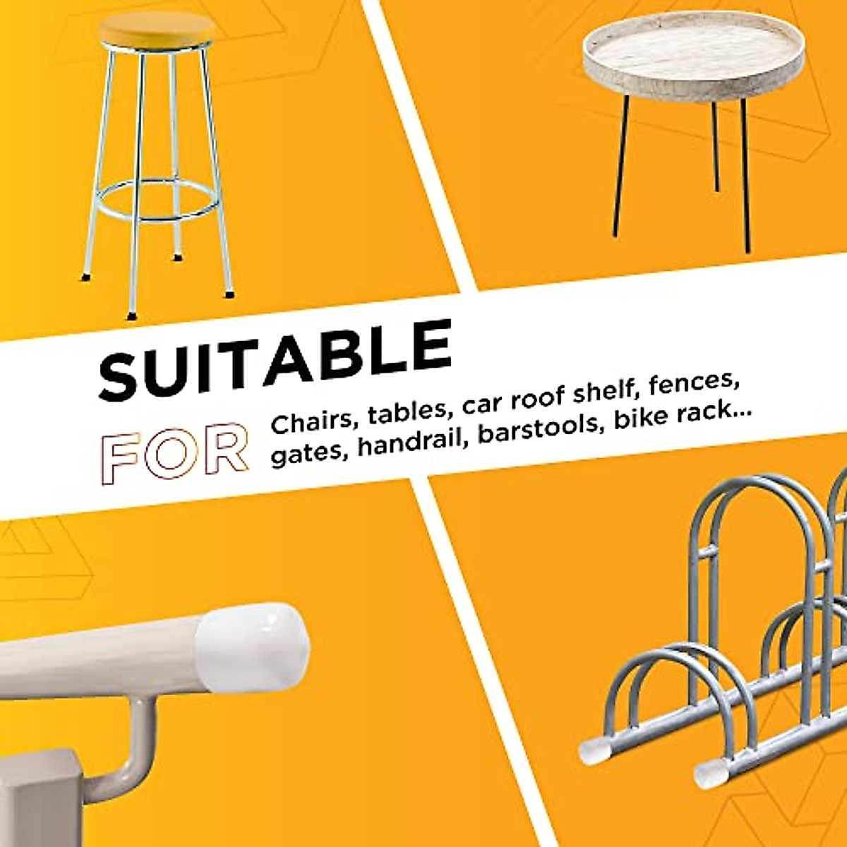 Prescott Plastics Made in USA 3/8" Inch White Round Vinyl Plug Insert (20 Pack), End Cap for Metal Tubing, Fence, Glide Insert for Pipe Post, FDA Food Grade,Chairs and Furniture