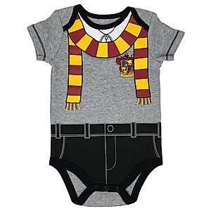 Warner Bros. Harry Potter Baby Boys' 5-Pack Bodysuits Hogwarts Gryffindor (3-6 Months)