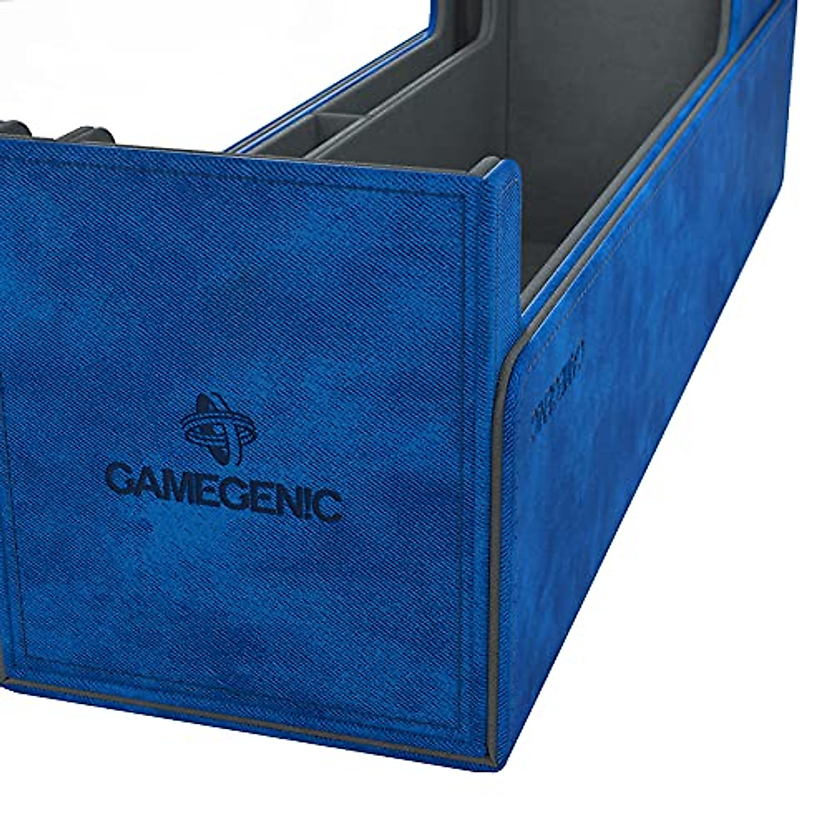 Cards Lair 400+ Convertible Deck Box | Double-Sleeved Card Storage | Premium Card Game Protector | Nexofyber Surface | Holds up to 400 Cards | Blue Color | Made by Gamegenic