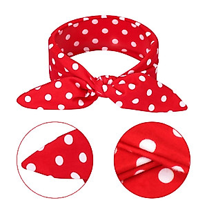 WILLBOND Christmas Parent Baby Girl Turban Headband 2 Pieces Girl Red Black Plaid Headbands with Bow for Mom Baby