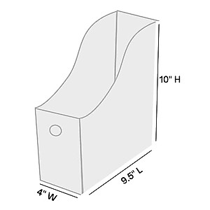 Evelots Set of 6 Magazine File Holder-Organizer-Full 4 Inch Wide-Floral-With Label