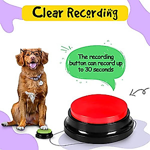 SUHSAI Dog Buttons for Communication, Pet Training Buzzer 30 Second Records & Playback, Voice Recorder and Speaking Button, Dog Talking Button for Pet, Cat, Dog (Pack of 4)