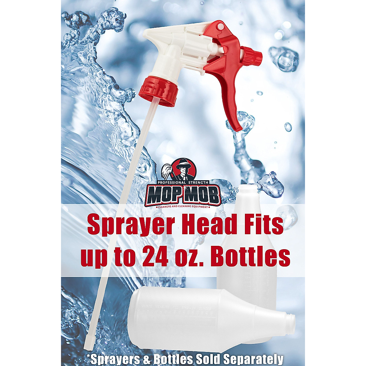 Leak-Free No-Clog Chemical Resistant Spray Head 5 Pk. Bottles NOT Included. Pro-Grade Trigger and Nozzle for Auto/Car Detailing, Window Cleaning and Janitorial Supply. Sprayer Fits 24oz Bottle