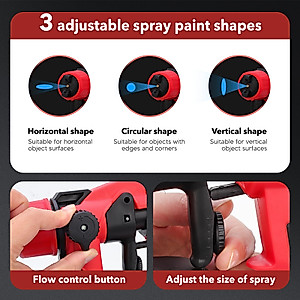 Cordless Paint Sprayer,Battery Operated Spray Gun with 2 * 21V 4000 mAh Batteries HVLP Electric Spray Gun Handheld Spray Gun for Fences Ceilings Furniture Walls Doors Cabinets
