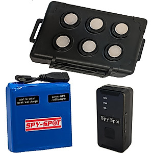 SpySpot Extended Slim Battery for GPS Trackers with Magnetic Mount Case - Works with 4G LTE 3G,GL 200,GL 300, GL300W, GL-300MA GL300MG, GL320MA Track I - Includes Battery Charger