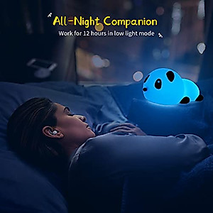 SALUOKE Nursery Night Light 7-Color: Silicone Squishy NightLights for Kids with USB Rechargeable Cute Baby Light Decorative Room Lamp - Gifts for Children Toddler