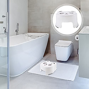 SECFOU Step Stool White Helper Pregnant Stool Plastic Living Step Anti- Home Cartoon and Foot Skid Room Chairs Non Stools Kitchen Training Toilet for Anti-Skid Bathroom Potty Supplies Round Ottoman
