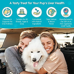 Wanderfound Pets Milk Thistle for Dogs – Tasty Salmon & Bacon Flavored Natural Liver Support for Pets – Kidney Cleanse Detox & Repair Formula Manufactured in The USA – 100 Chewable Tablets