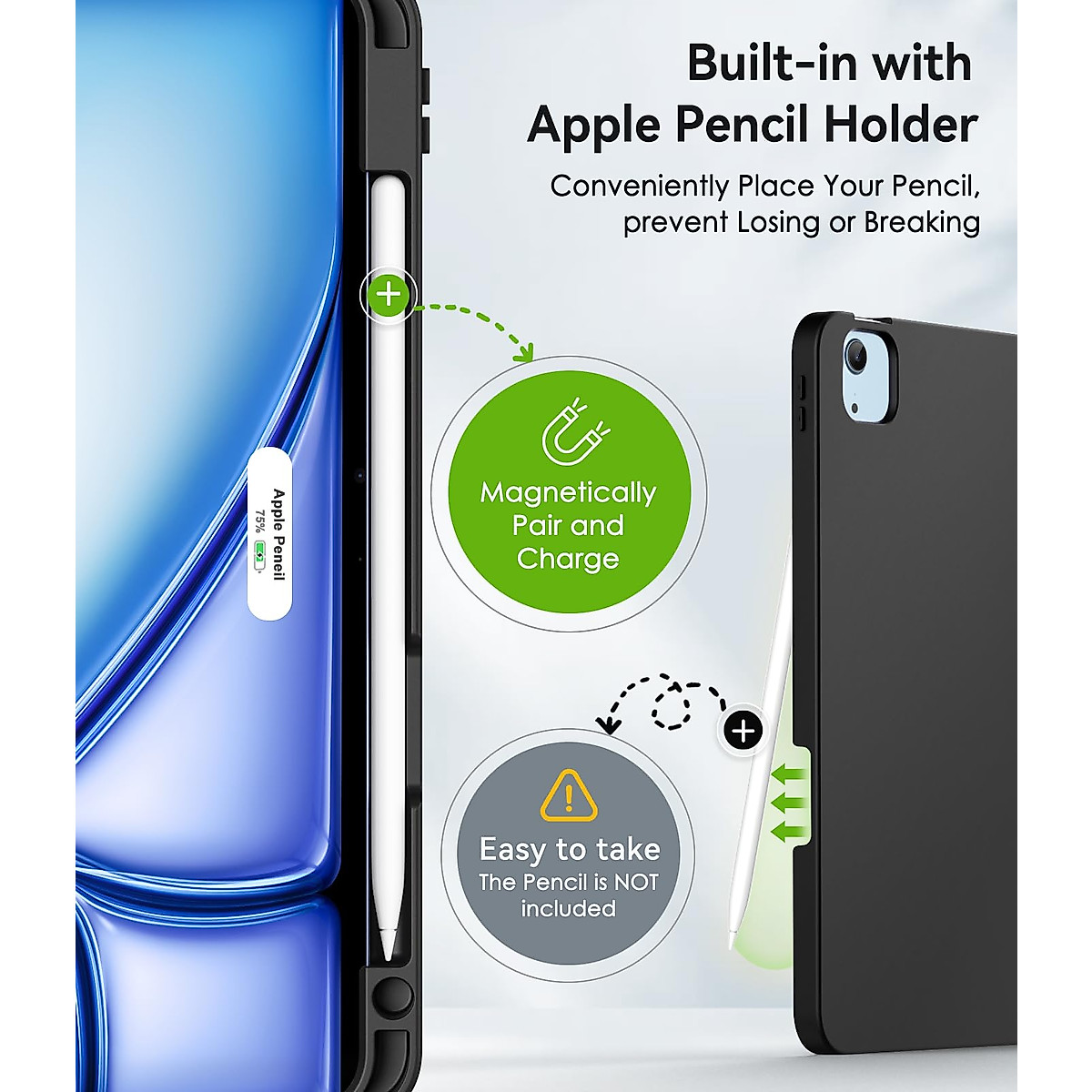 ZoneFoker Case for iPad Air 11-inch M2 (2024), iPad Air 5th/4th Generation 10.9'' (2022/2020), iPad Pro 11 (4th/3rd/2nd/1st Gen), Multi-Angle Stand Leather Cover with Pencil Holder&Pocket, Marble Blue