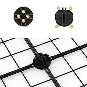 BASTUO Wire Cube Storage Cabinet, 6 Cubes DIY Metal Organizer, Stackable Bookcase Shelf Modular Cube Organizer Rack, Wardrobe Closet for Livingroom, Bedroom, Office, Black