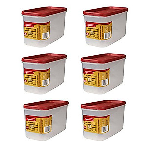 Rubbermaid - Dry Food Storage 10 Cup Clear Base Featuring Graduation Marks Pack of 6