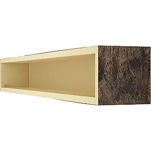Ekena Millwork MANURW06X06X48ZD Riverwood Faux Wood Fireplace Mantel, 6"H x 6"D x 48"W, Premium Aged