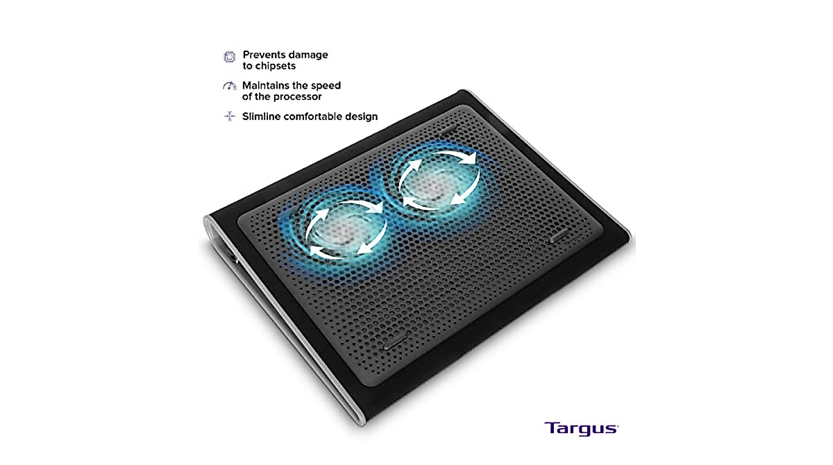Targus 17-inch Dual Fan Lap Chill Mat - Laptop Cooler & Ergonomic Stand