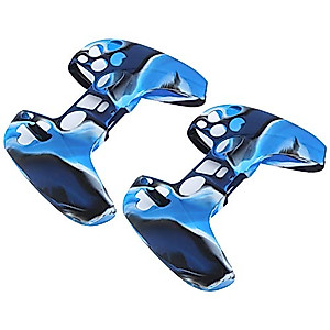 Gamepad Protective Cover Comfortable Anti Extrusion Dust Proof Sweat Proof Game Controller Skin ,for Gamepad(Camouflage blue)