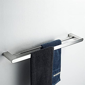 Bath Towel Bar 304 Stainless Steel Bathroom Double Rod Towel Rack, Towel Rail, Bathroom Hardware Pendant Towel Holder (Color : 60cm)