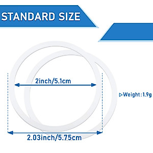 Zonon 9 Pieces Replacement Gasket Compatible with Wide Mouth Bottle Flip Lid Cap Silicone Replacement Gasket Seals 2 Inch Inner Diameter
