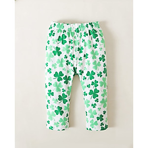 St. Patrick's Day Outfits Baby Girl Clothes 12 18 Months Long Sleeve Ruffle Top 18 months girl clothes Shamrock Print Pants Headband Winter Fall Clothing Sets Green