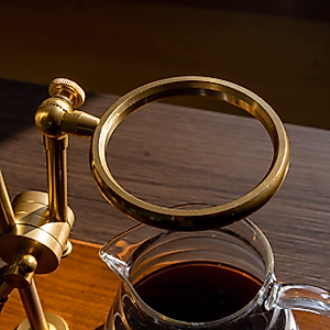 L'ÉPICÉA Pour Over Coffee Maker Set, Pour Over Coffee Maker with Stand, Adjustable Stainless Steel Stand, Wooden Base, Paper Filters, Cone Glass Coffee Carafe, Pour Over Coffee Dripper