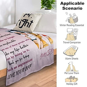 D-Story Personalized Photo Blanket for Sister Bestie: Custom Throw Blanket Bestie Friendship for Birthday Gifts, Best Friend Ever Purple Name BFF Blanket-Made in USA