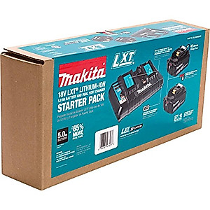 Makita BL1850B2DC2 18V LXT® Lithium-Ion Battery and Dual Port Charger Starter Pack (5.0Ah)