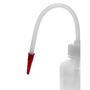 EISCO Wash Bottle, 125ml - Polyethylene - Translucent, Unbreakable - Screw Cap with Flexible Delivery Tube for Dispensing Liquid - Includes Tube Cap Labs
