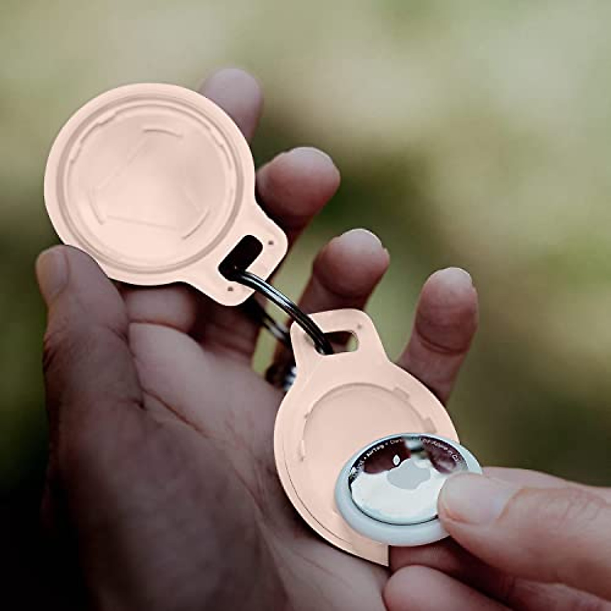 AirTag Dog Tag Waterproof Pet Holder for Apple Updated Model (Soft Pink)