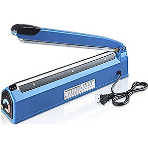Impulse Heat Sealer Poly Bag Heat Sealer Sealing Machine Heat Seal Closer for Plastic Bags PE PP Bags with Extra Repair Kit (8 inch)