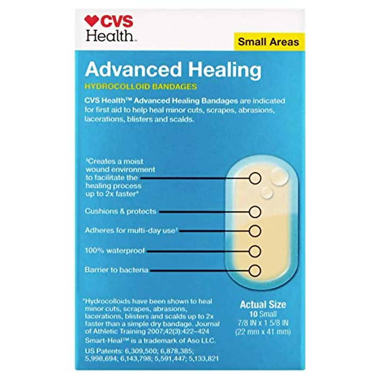 CVS Health Advanced Healing Hydrocolloid Bandages (Small Areas, 2 Pack)