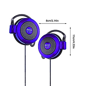 Ruliyeefu Clip Type Earphones Wired | 3.5mm Earphones Over Ear Game Stereo Earphones | MP4 and Ear Buds with Ear Hook for Exercise Jogging Hiking Climbing Camping