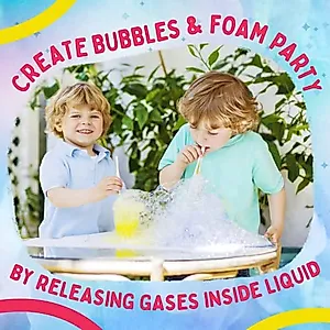 Playz KABOOM! Explosive Eruptions & Foam Bombs - 18+ Fun & Safe STEM Experiments Chemistry Set & Science Kits for Kids Age 8-12. Make Magic Foam, Volcano Eruption, & Glow In The Dark Chemical Reaction