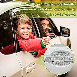 8Pcs Bling Car Door Handle Protector, Bling Car Accessories Crystal Glitter Door Handle Protector Stickers and Decals Scratch Safety Reflective Auto Sticker for Woman …