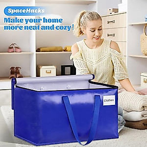 SpaceHacks 4 Pack-93L Heavy Duty Moving Bags, Moving Boxes with Reinforced Handles ＆ Premium Zippers, Storage Totes for Space Saving, Packing ＆ Moving Storage