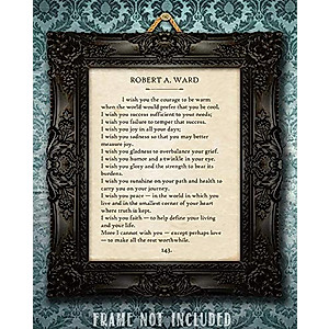 Robert Ward - I Wish You The Courage - Vintage Book Page Art Decor, School and Library Accessories, Inspirational Quote and Great for Classic Literature Book Lovers, 11x14 Unframed Print Poster