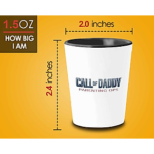 Father's Day Shot Glass 1.2oz - Call Of Daddy Parenting Ops - Awesome Birthday Gamer Dad Best Fathers Day