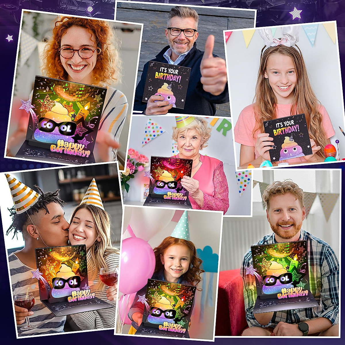 Birthday Card | Musical Pop Up Birthday Cards w Lights | Blow Out Candle and Play Rocking Happy Birthday Music Pop-Up Card | Cool Greeting Card for the Coolest | for Him & Her, Men & Women