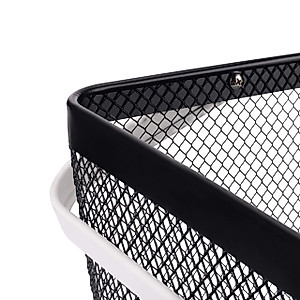 IBERG Metal Wire Basket with Handles Multi-Functional Hanging Basket - Solutions for Kitchen, Garden and More (Black)