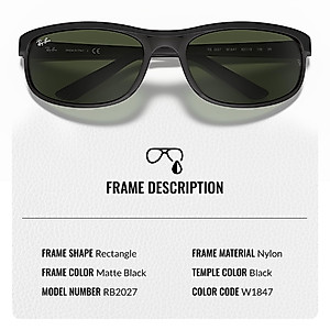 Ray-Ban RB2027 PREDATOR 2 Rectangle Sunglasses With Eyewear Kit Bundle - High Bridge Fit - Ideal Formal and Casual Wear Retro Sunglasses