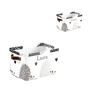 Cartoon Hedgehog Personalized Custom Name Waterproof Storage Boxs Baskets Clothts Towel Book for Bathroom Office 1 Pack