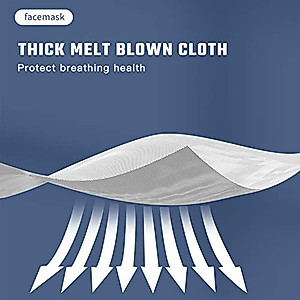 MSAAEX Black Disposable Face Mask, 4-Ply Black Masks with Ear Loop, Non-Woven Mouth Cover - 50 Pcs