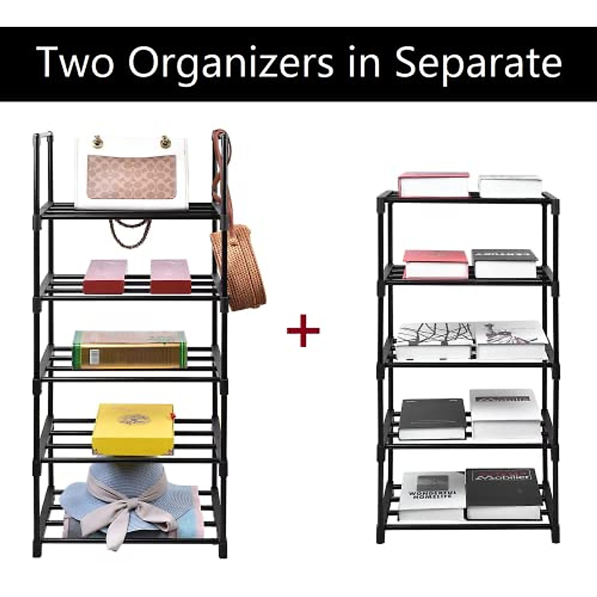 Easyhouse 10 Tier Metal Sturdy Shoe Rack, Narrow Tall Shelf Organizer for Entryway, Closet, Bedroom