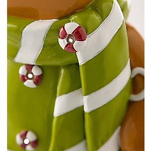 Plow & Hearth Indoor/Outdoor LED Light-Up Christmas Gingerbread Girl Shorty Statue, LED Lights with Auto-Timer, Sweet Details, Holiday Accent, Battery-Operated, 9" L x 7¾"W x 18" H