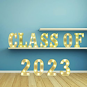 Graduation Party Decorations 2023, 11 LED Marquee Letter Lights "Class of 2023" for Graduation Decorations, GRAD 2023 Kindergarten Preschool High School College Graduation Decorations Party Supplies