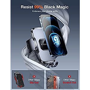 TORRAS [Full Protection Vent Phone Holder for Car [Vertical & Circle Vent Friendly] Stable Phone Mount Holder 2 in 1 Strong Clamp Air Vent Holder fits for iPhone 14 13 12 PM &Samsung 22 21 Ultra