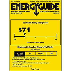 MAREY Power Pak 12 kW Electric Tankless Water Heater, White, Small