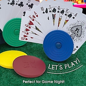 Round Card Holders with Case in Red, Yellow, Green & Blue, Multi